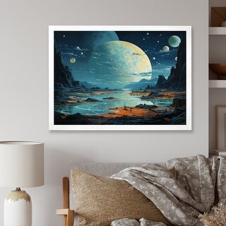 Designart "Modern Pluto Planet Landscape" Pluto Framed Canvas Wall Art - Bed Bath & Beyond ...